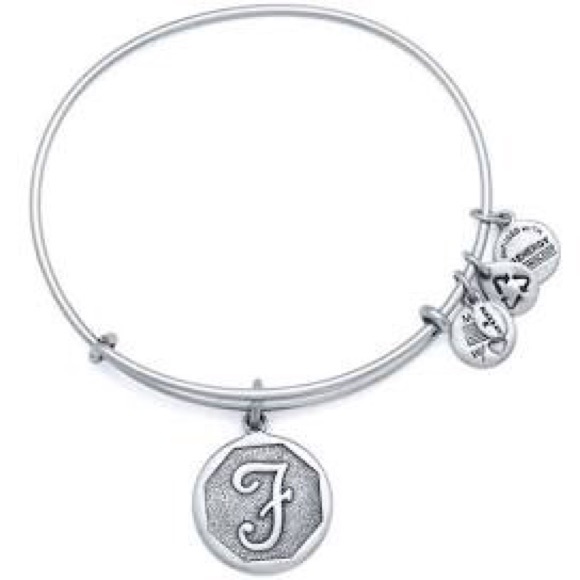 Alex and Ani | Jewelry | Alex And Ani Initial F Charm Bangle Bracelet Rafaelian Silver Finish ...
